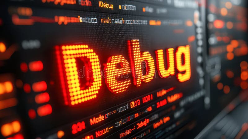 Debugging Process on Digital Screen with Code and Software Program ... Debugging Process on Digital Screen with Code and Software Program ...