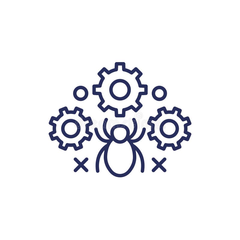 Debugging and Testing Line Icon with a Bug Stock Vector - Illustration ... Debugging and Testing Line Icon with a Bug Stock Vector - Illustration ...