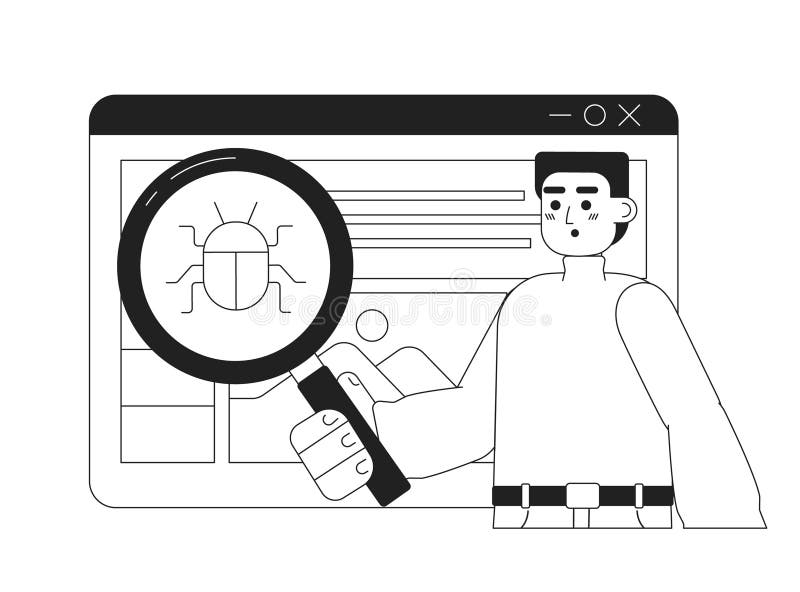 Debugging Web Application Black and White Concept Vector Spot ...