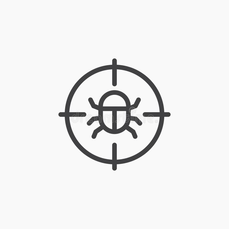 Debugline in Thin Line Black Color. Flat Simple Vector Symbols ...