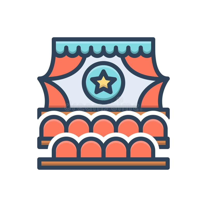 Color Illustration Icon for Debut, First Appearance and Theater Stock ...