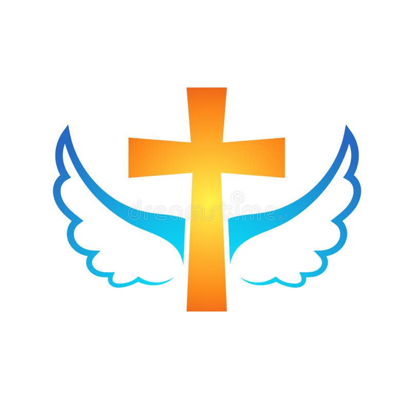 Cross and Wing Vector Icon. Stock Vector - Illustration of freedom ...