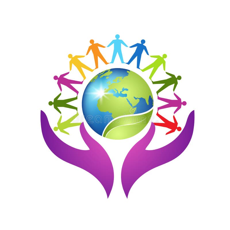 A Peoples Protection Globe Earth. Stock Vector - Illustration of family ...