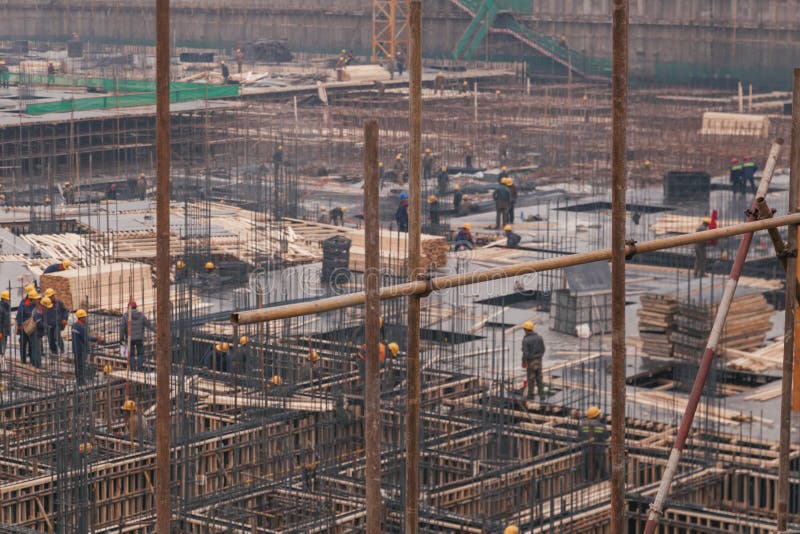18 Dec,2014 Beijing. Work Activity on a Construction Site in City with ...