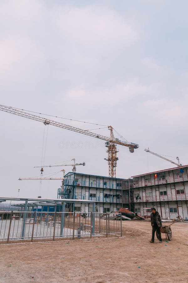 18 Dec,2014 Beijing. Work Activity on a Construction Site in City with ...
