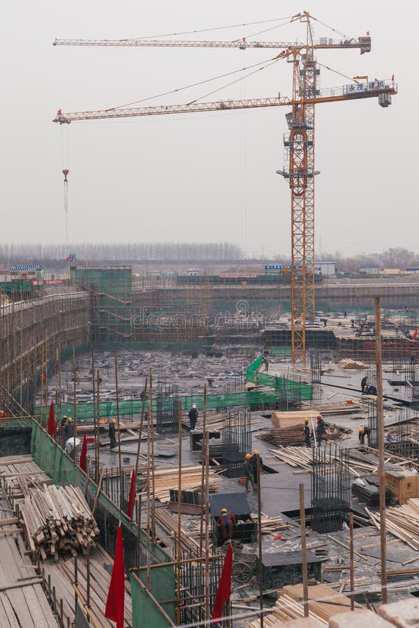 18 Dec,2014 Beijing. Work Activity on a Construction Site in City with ...