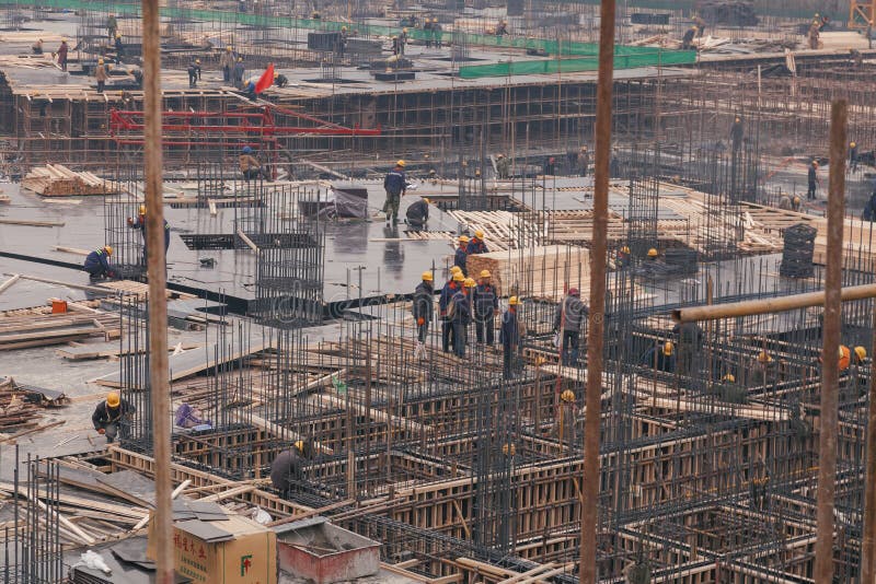 18 Dec,2014 Beijing. Work Activity on a Construction Site in City with ...