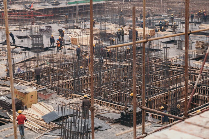 18 Dec,2014 Beijing. Work Activity on a Construction Site in City with ...