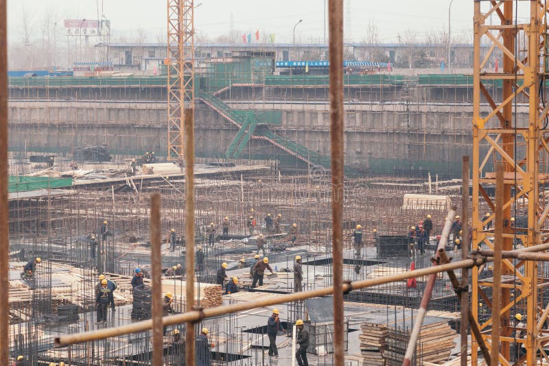 18 Dec,2014 Beijing. Work Activity on a Construction Site in City with ...