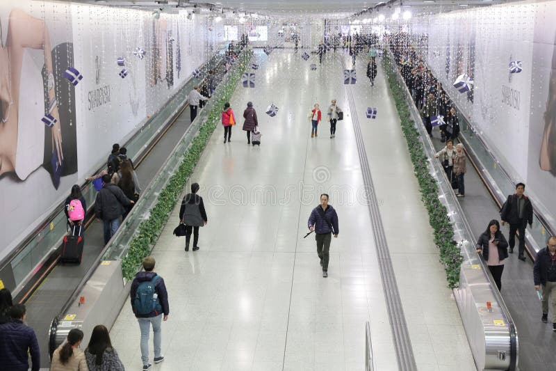 Dec 18 2015 Christmas Lights in Hong Kong at Walkway Editorial ...