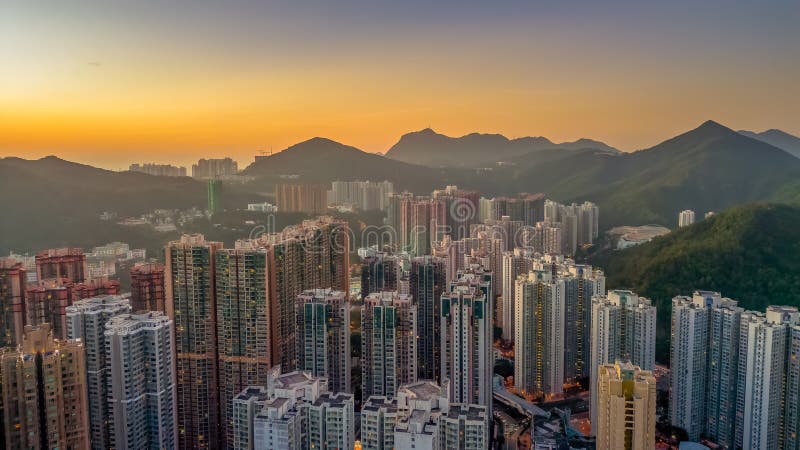 Dec 23 2021 a Panoramic Cityscape with Skyscrapers at Sunset Editorial ...