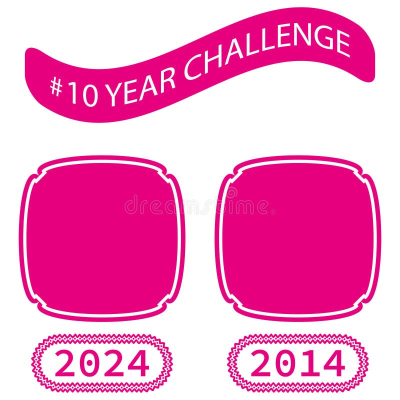 Decade Reflection Frames. 10 Year Challenge Banner. Past and Present ...