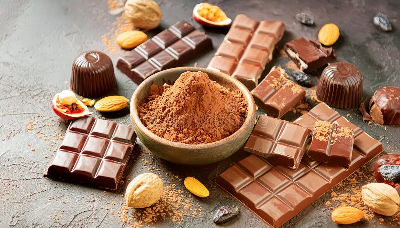 Decadent Array of Chocolates and Cocoa Stock Illustration ...