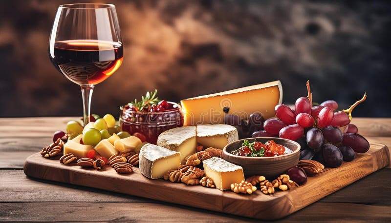 Decadent Cheese Board- Depict an Elegant Cheese Board with a Variety of ...
