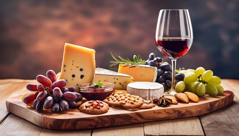 Decadent Cheese Board- Depict an Elegant Cheese Board with a Variety of ...