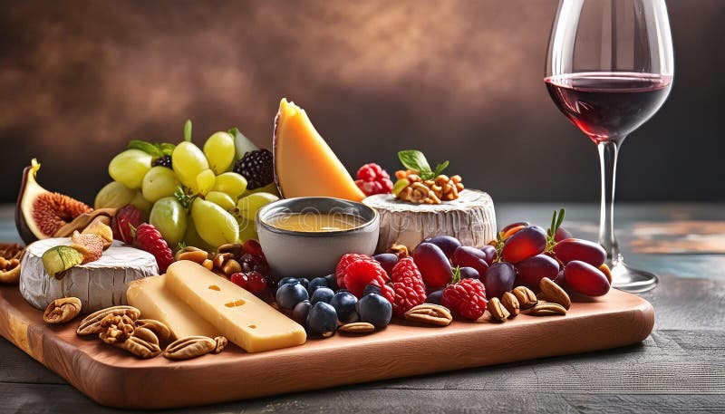 Decadent Cheese Board- Depict an Elegant Cheese Board with a Variety of ...