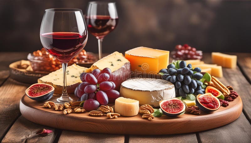 Decadent Cheese Board- Depict an Elegant Cheese Board with a Variety of ...