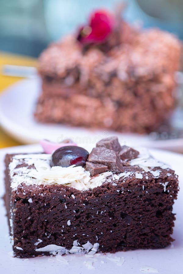 Decadent Chocolate Cake with Chocolate Ganache Stock Photo - Image of ...