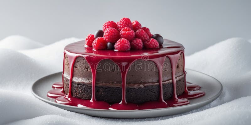 A Red Raspberry is Dripping with Liquid Stock Photo - Image of ...