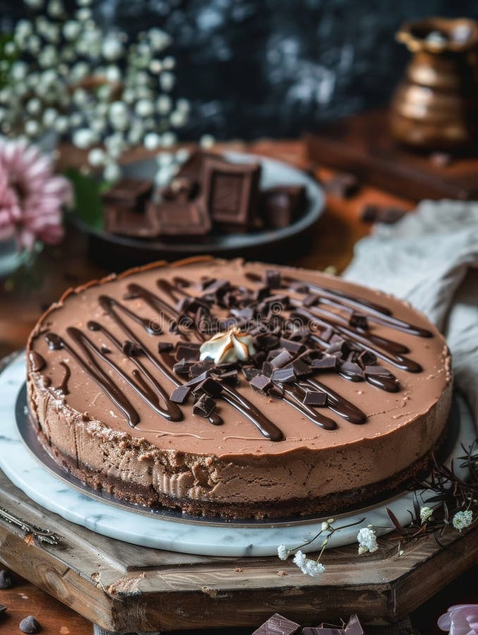 Decadent Chocolate Cake with Drizzle Topping Stock Illustration ...