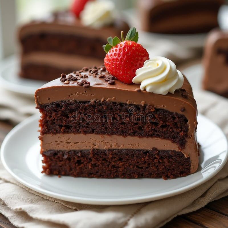 Decadent Chocolate Cake Rich Smooth Ganache Top Stock Photos - Free ...