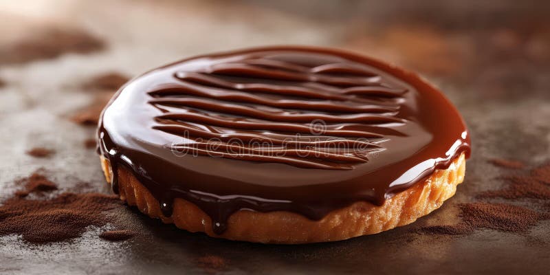 Decadent Chocolate-covered Cookie Drizzled with Smooth Chocolate Syrup ...