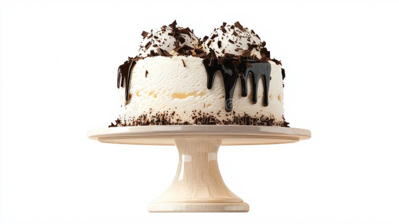 Decadent Chocolate Ice Cream Cake on Elegant Stand for Celebrations ...
