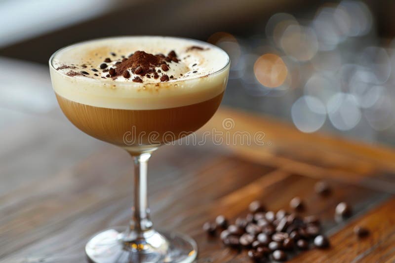 Decadent Coffee Cocktail with Cream and Beans Stock Photo - Image of ...