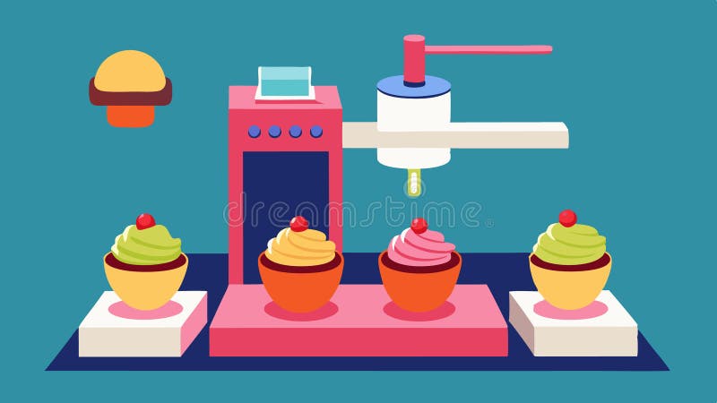 Decadent Dessert Cups an Illustration Showing a 3D Printer Creating ...