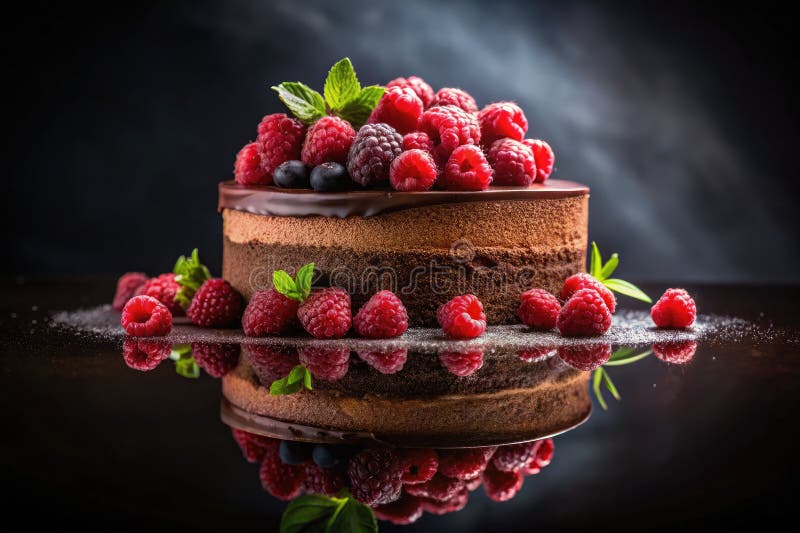 Decadent Double Exposure Chocolate Raspberry Cake a Rich Visual Feast ...