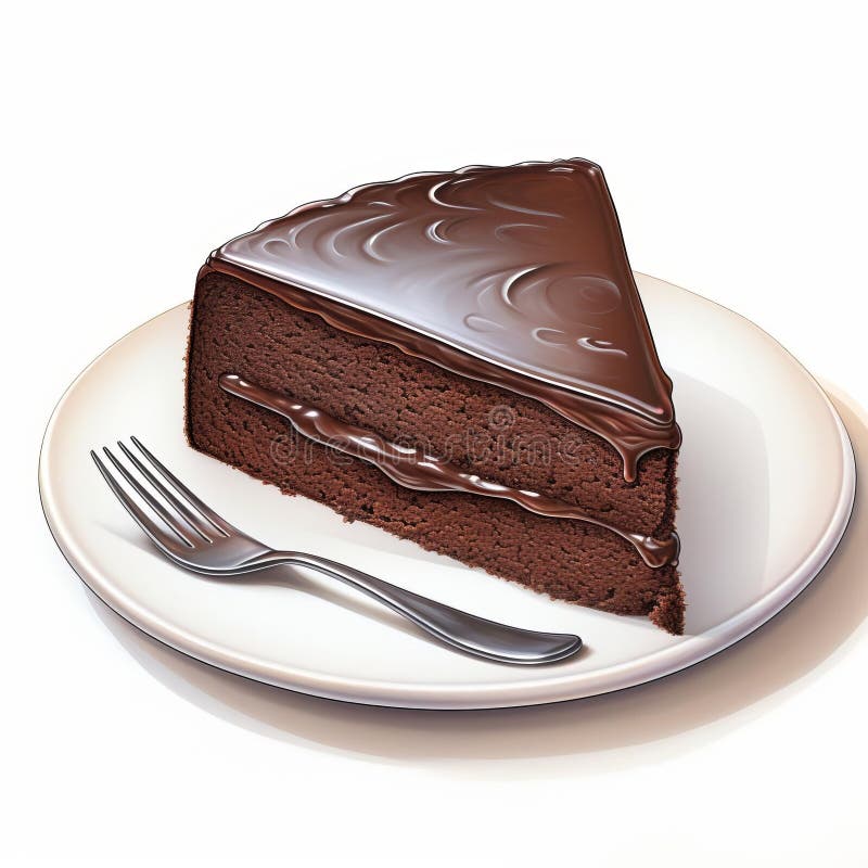 Decadent Flourless Chocolate Cake on White Background Image Stock ...