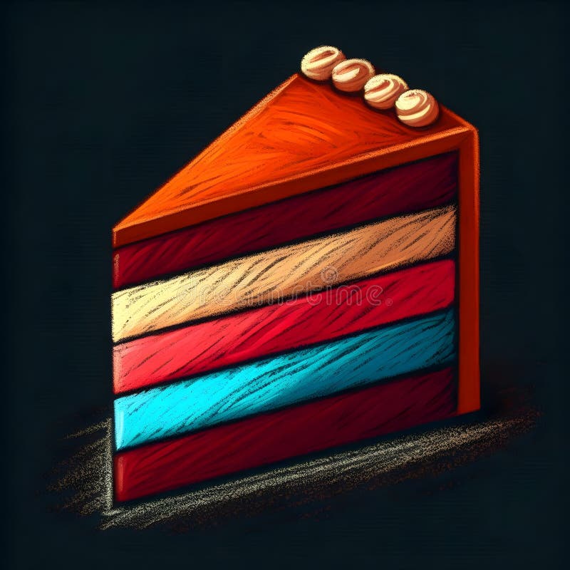 Decadent Layer Cake Digital Art with Rich Colors Stock Illustration ...