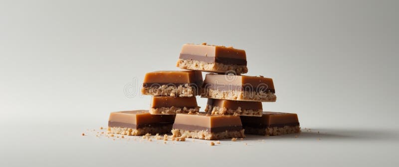 Decadent Layered Caramel and Chocolate Bars with Crumbly Base Stock ...