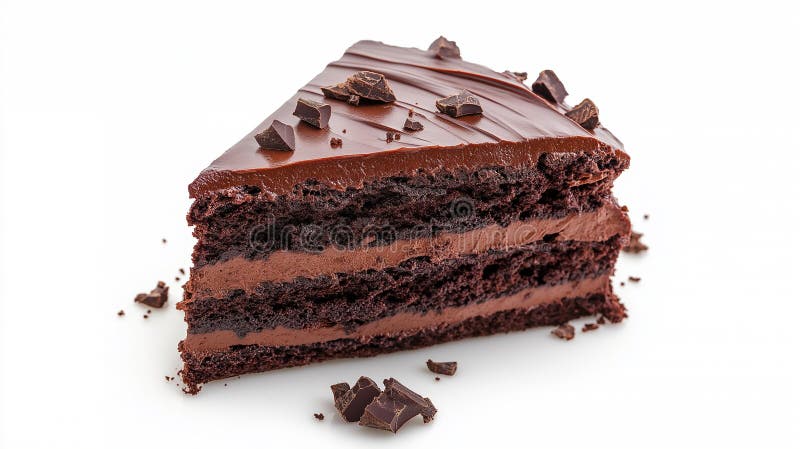 A Decadent Slice of Chocolate Cake with Multiple Layers, Topped with ...