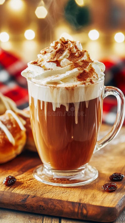 Decadent Winter Chai Latte with Rich Spices and Whipped Cream Stock ...