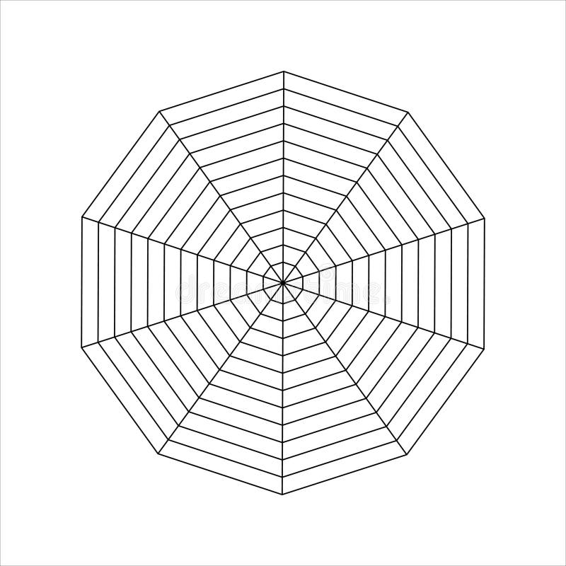 Decagon Diagram Divided on Equal Segments. Statistics or Analytics ...