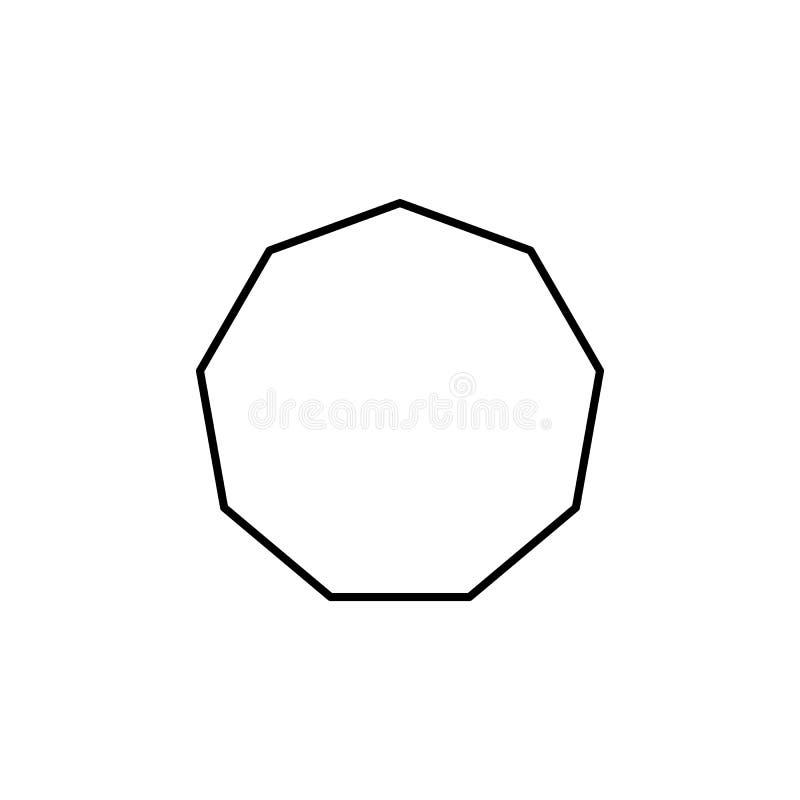 Decagon... Icon in Neon Style Stock Illustration - Illustration of line ...