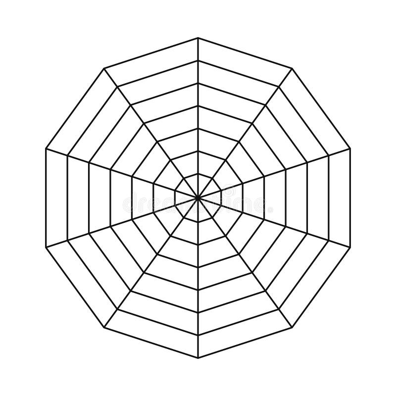 Spider Diagram with Outline Rectangle Icon Stock Vector - Illustration ...