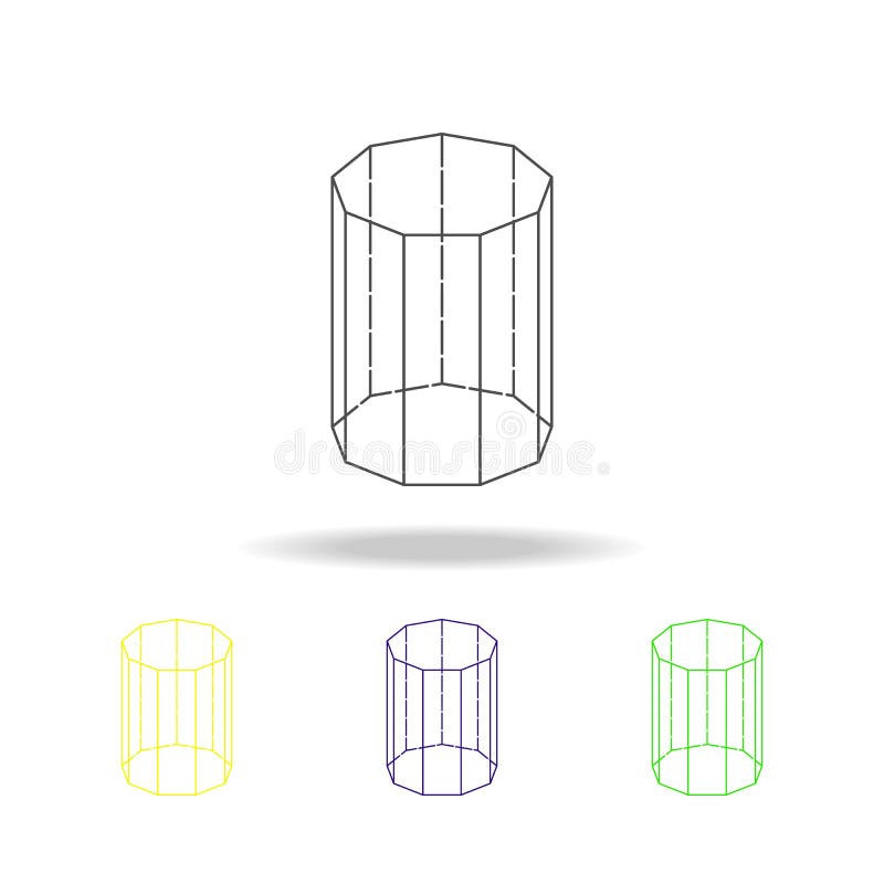 Decagonal Prism... Outline Icon. Detailed Set of Geometric Figure ...
