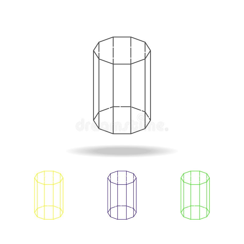 Decagonal Prism... Outline Icon. Detailed Set of Geometric Figure ...