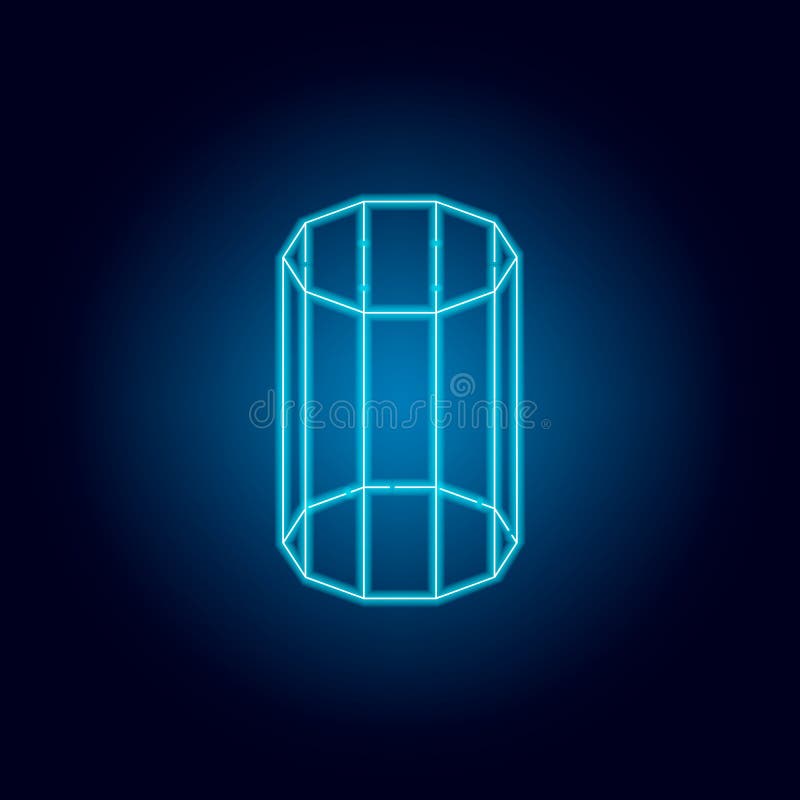 Decagonal Prism... Outline Icon. Detailed Set of Geometric Figure ...