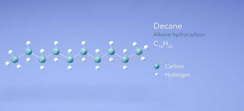 Decane, Molecular Structures, Alkane Hydrocarbon, 3d Model, Structural ...