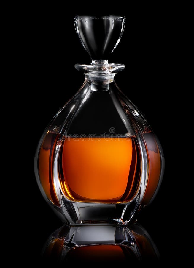 Crystal Decanter With Cognac Stock Photo - Image of luxury, drink: 47549302