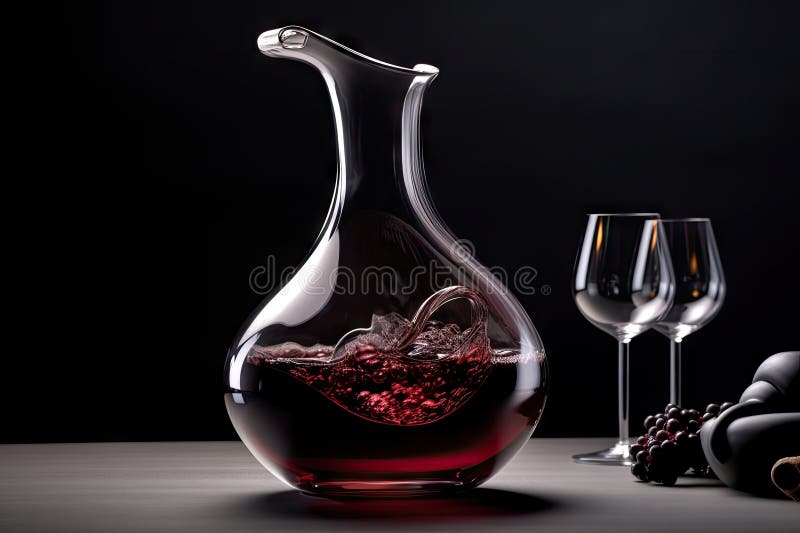 Decanter Filled with Red Wine, Complementing the Rich Colors of the ...