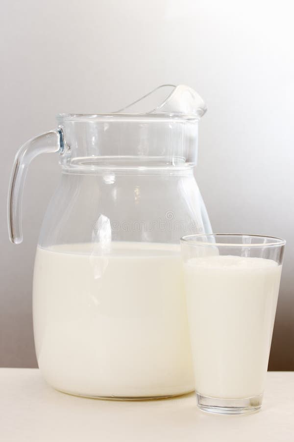 Decanter and Glass Filled with Milk Stock Image - Image of bottle ...