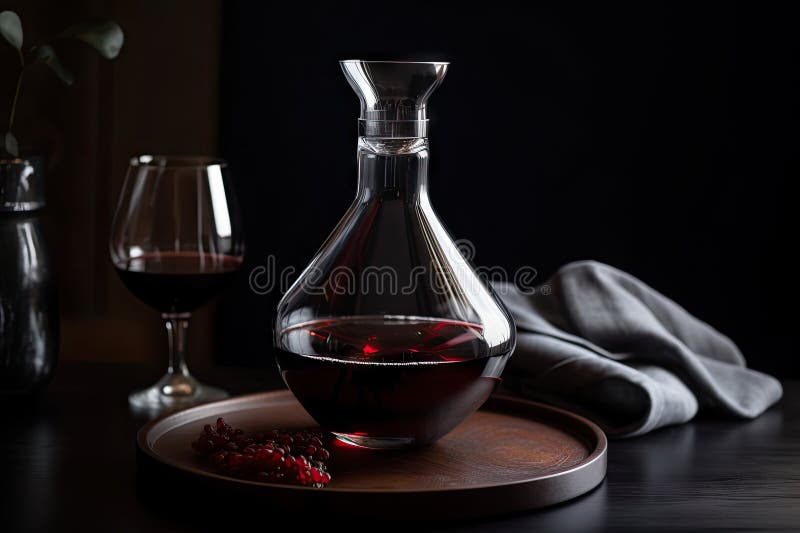 Decanter with Red Wine, Ready To Serve Stock Photo - Image of aeration ...