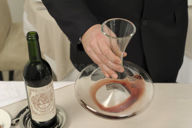 Decantering red wine editorial stock photo. Image of settle - 23708818