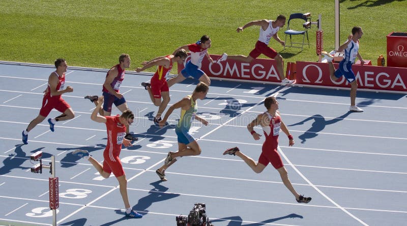 Decathlon athletes running editorial photo. Image of athletics - 20058876