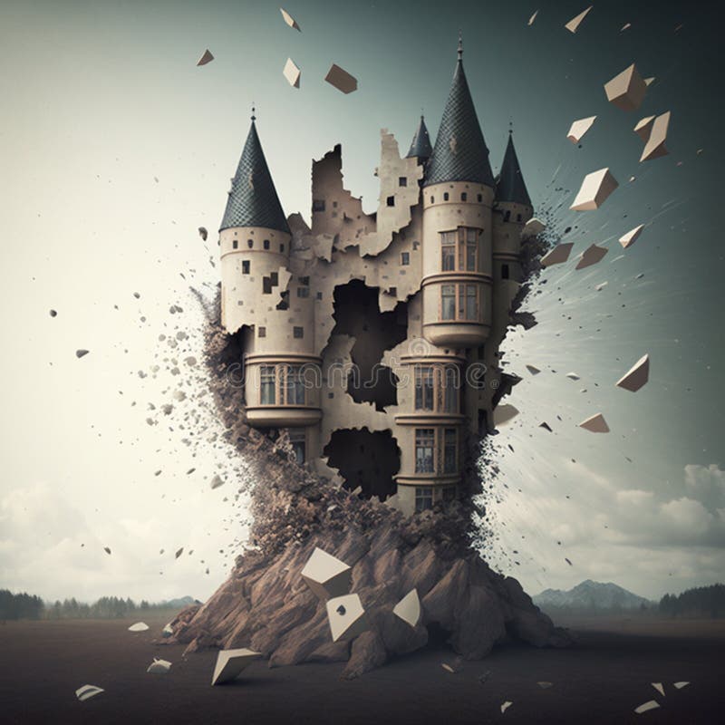 Decay of Five Castles: Falling To Pieces. AI Stock Image - Image of ...