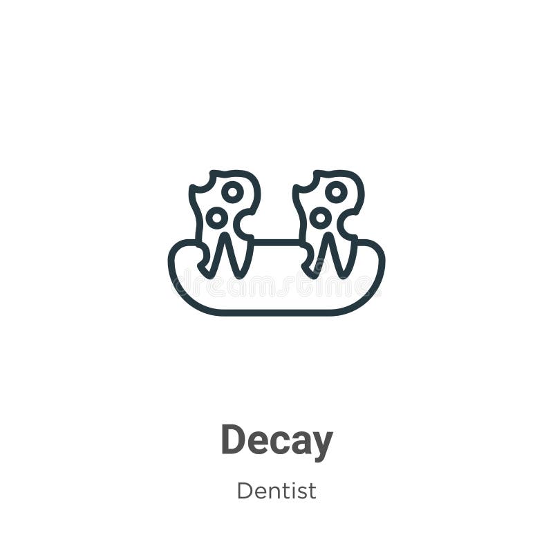 Decay Outline Vector Icon. Thin Line Black Decay Icon, Flat Vector ...